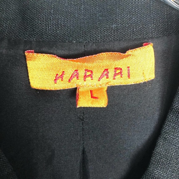 Harari | Jackets & Coats | Harari Floral Embroidered Linen Jacket Black ...